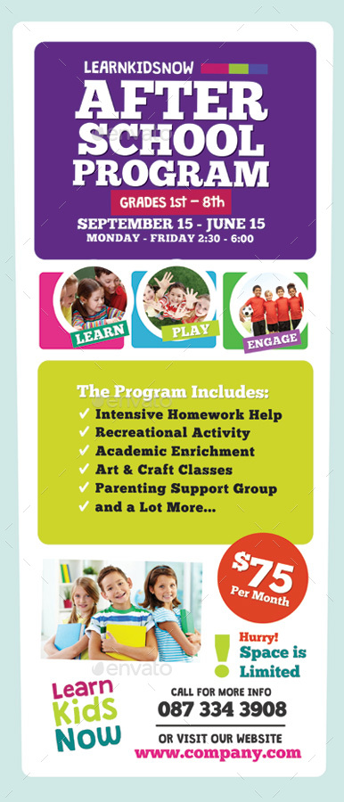 After School Program Roll-up Banner Templates, Print Templates ...