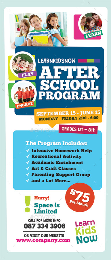 After School Program Roll-up Banner Templates, Print Templates ...