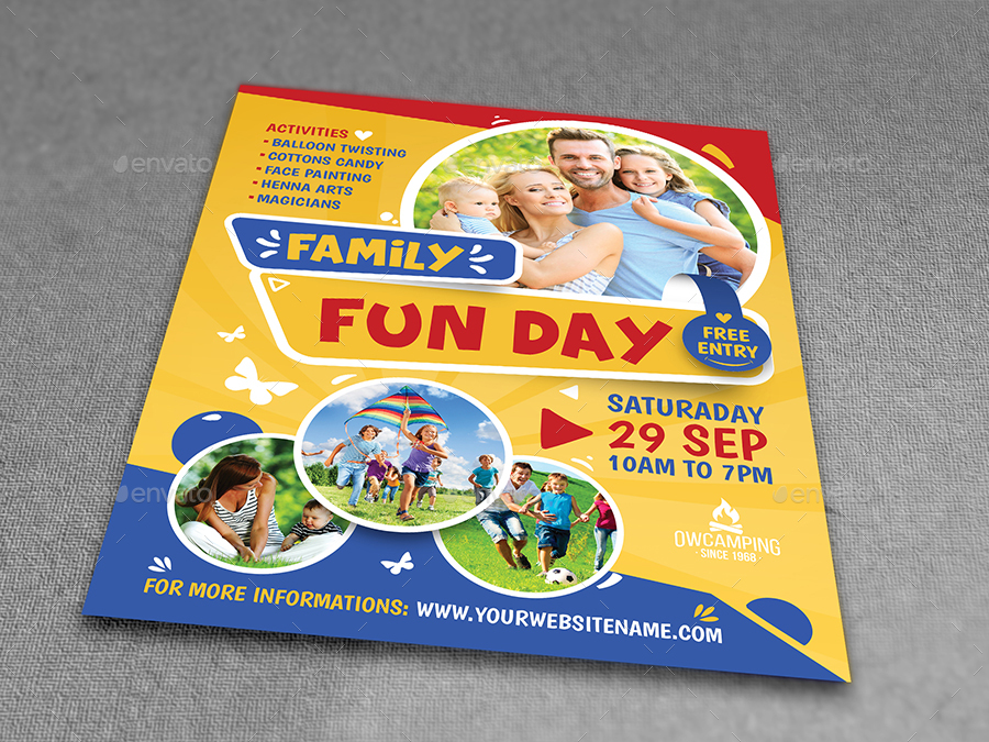 Family Fun Day Flyer Template, Print Templates | GraphicRiver