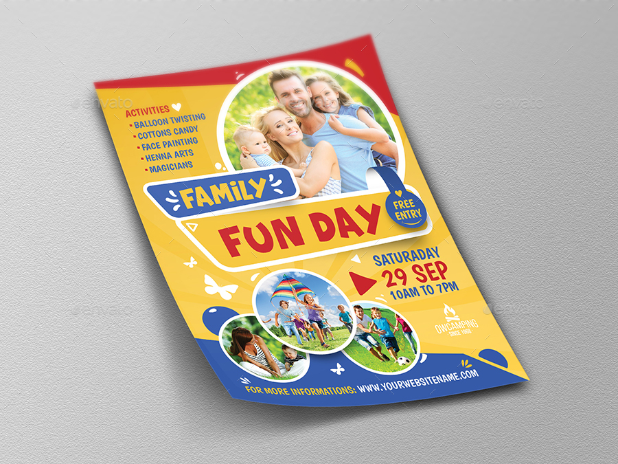 Family Fun Day Flyer Template, Print Templates | GraphicRiver