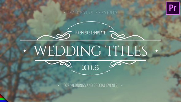 Elegant Wedding Titles, Premiere Pro Templates | VideoHive
