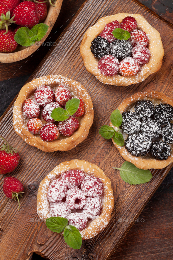 Set of cakes with berries Stock Photo by karandaev | PhotoDune