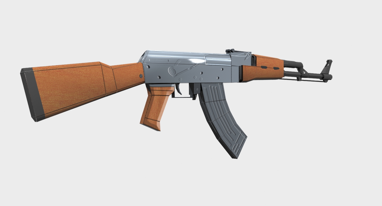 AK 47 Gun Low Poly by Polygon3d | 3DOcean