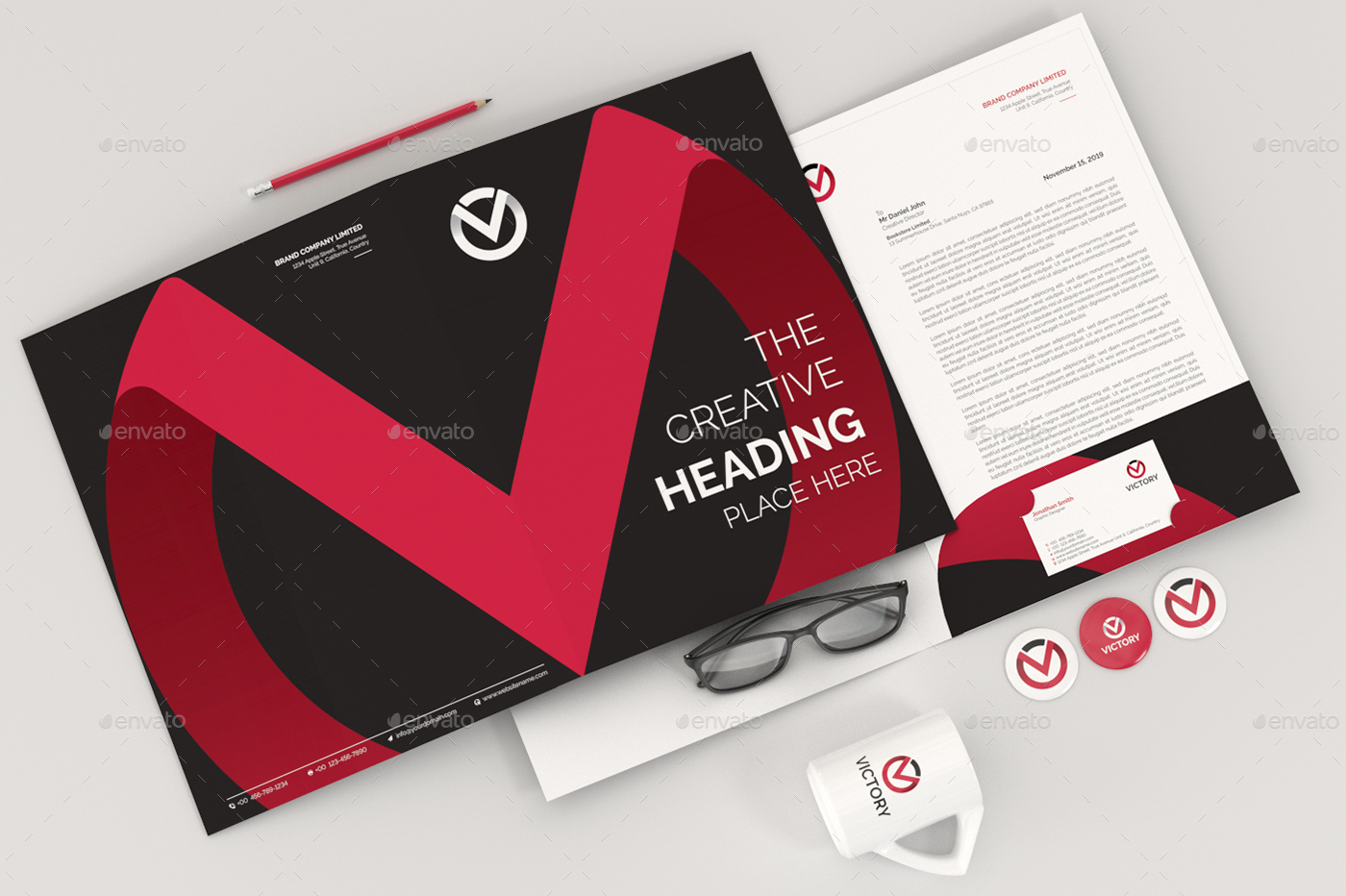 V Brand Identity, Print Templates | GraphicRiver