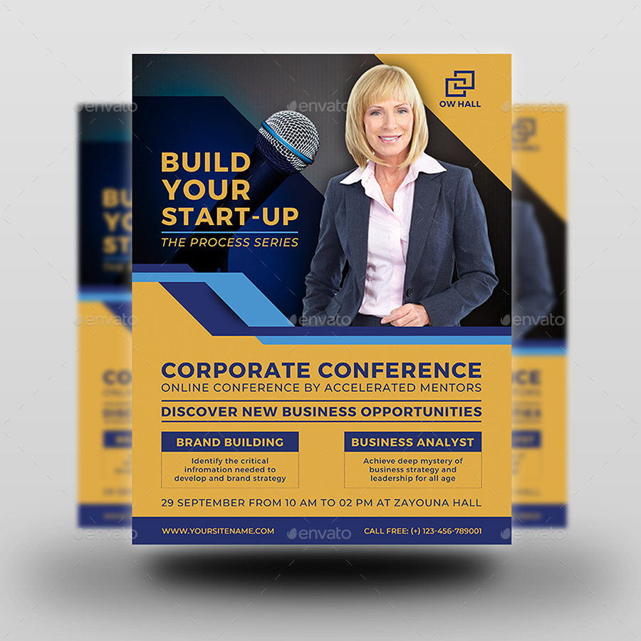 Conference Flyer Template, Print Templates | GraphicRiver
