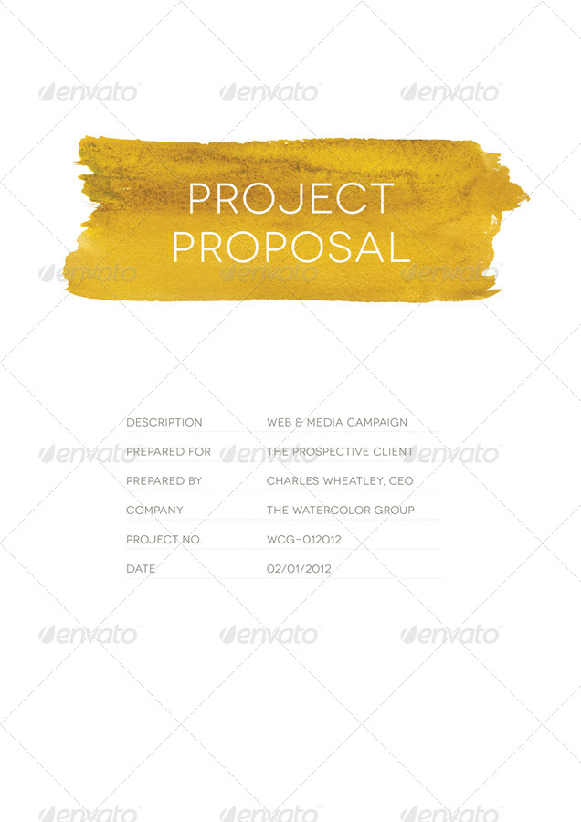 Watercolor Professional Proposal Kit , Print Templates | GraphicRiver