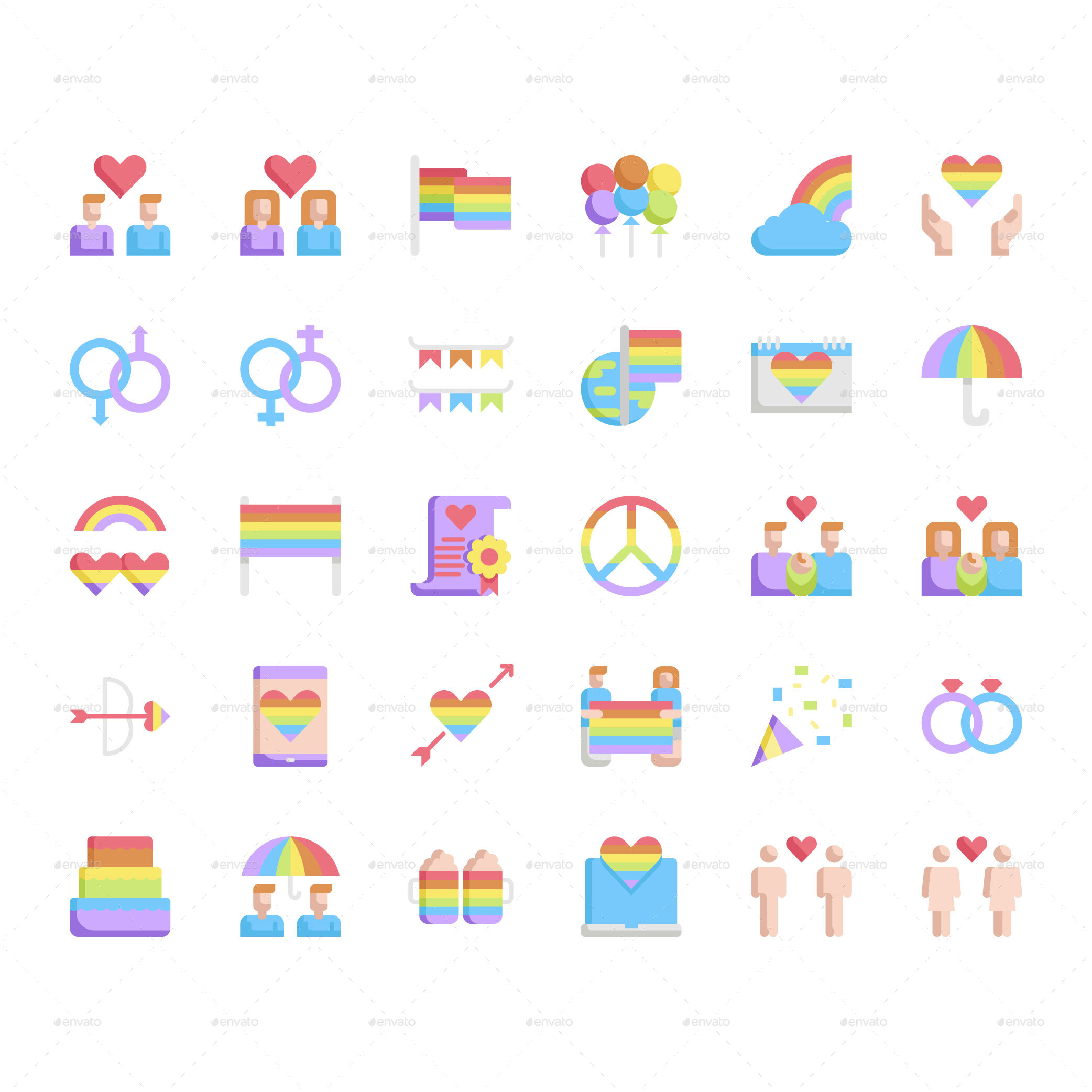 LGBT and Decoration, Icons | GraphicRiver