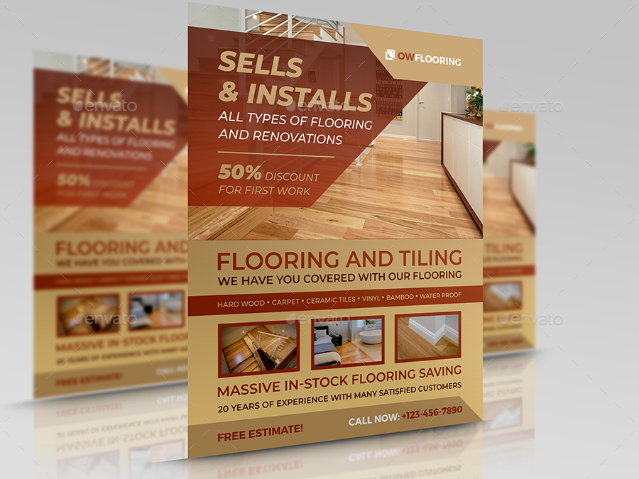 Flooring and Tiling Flyer Templates, Print Templates | GraphicRiver