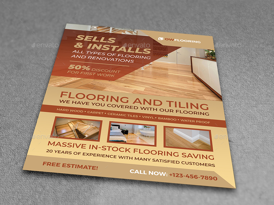 Flooring and Tiling Flyer Templates, Print Templates | GraphicRiver