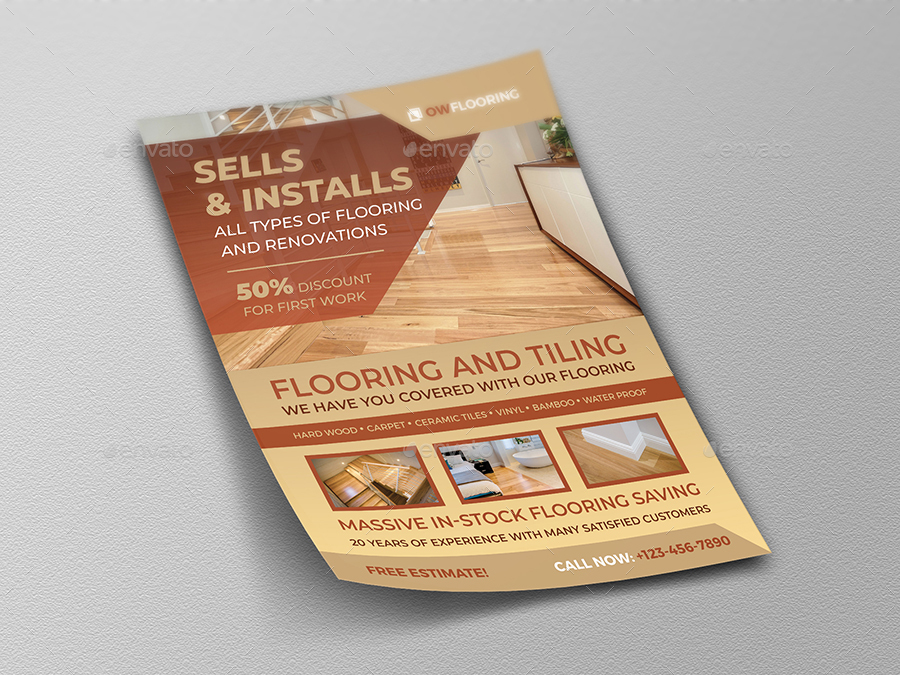 Flooring and Tiling Flyer Templates, Print Templates | GraphicRiver