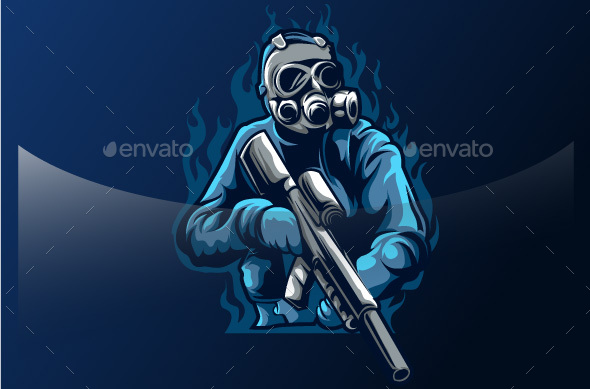 Blue Soldier Esport Logo, Vectors | GraphicRiver