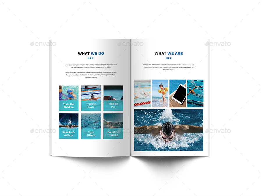 Swimming A4 Brochure Template, Print Templates | GraphicRiver