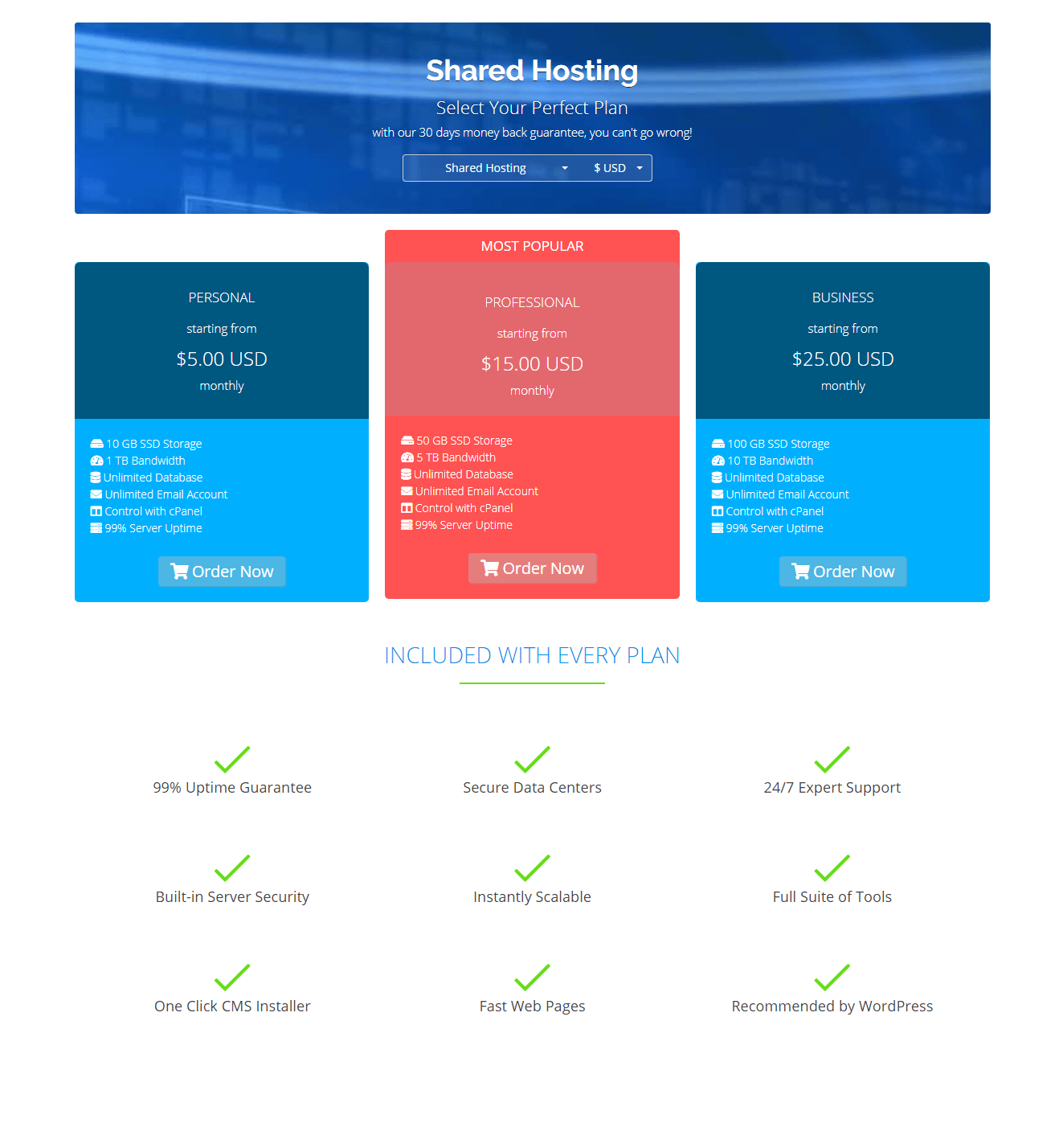 Advanced Hosting Cart - WHMCS Order Form Template - One Page Review ...