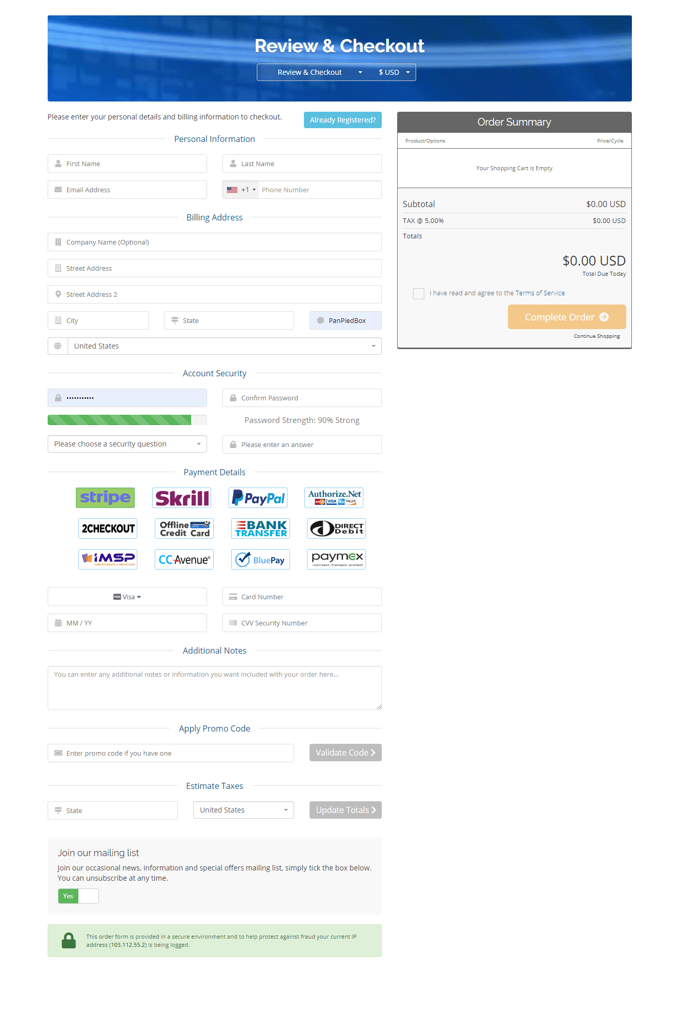 Advanced Hosting Cart - WHMCS Order Form Template - One Page Review ...