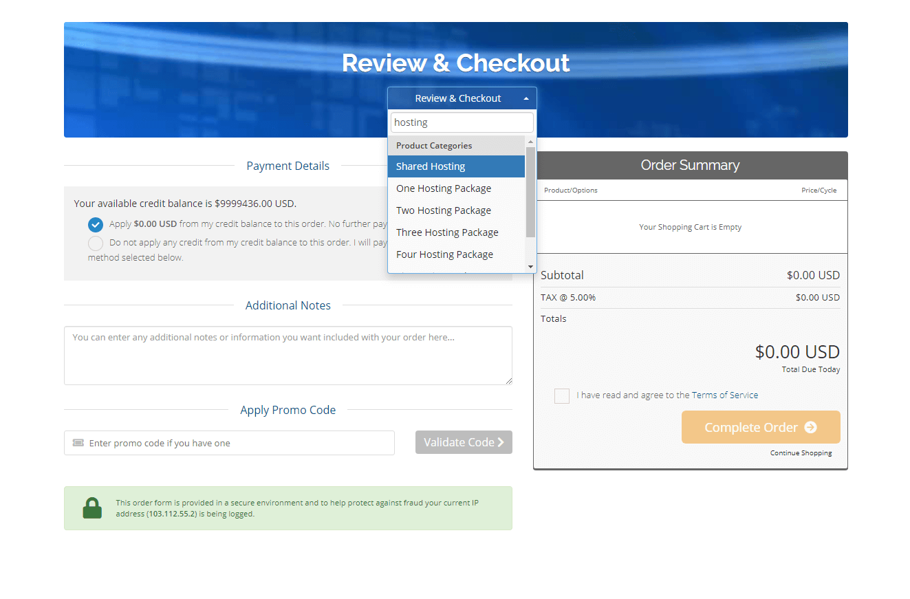 Advanced Hosting Cart - WHMCS Order Form Template - One Page Review ...
