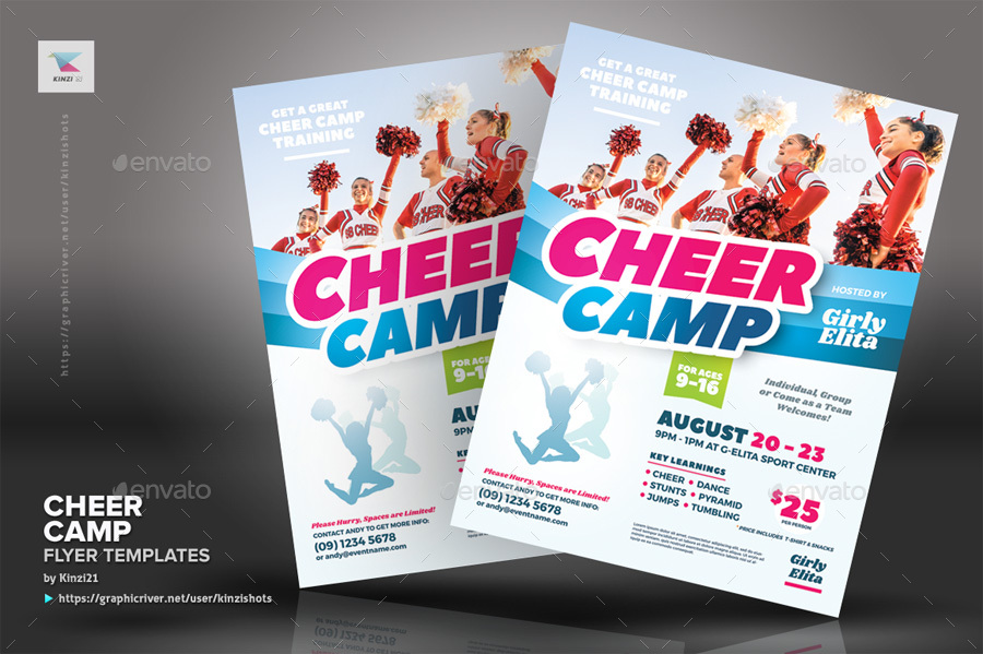Cheer Camp Flyer Templates, Print Templates | GraphicRiver