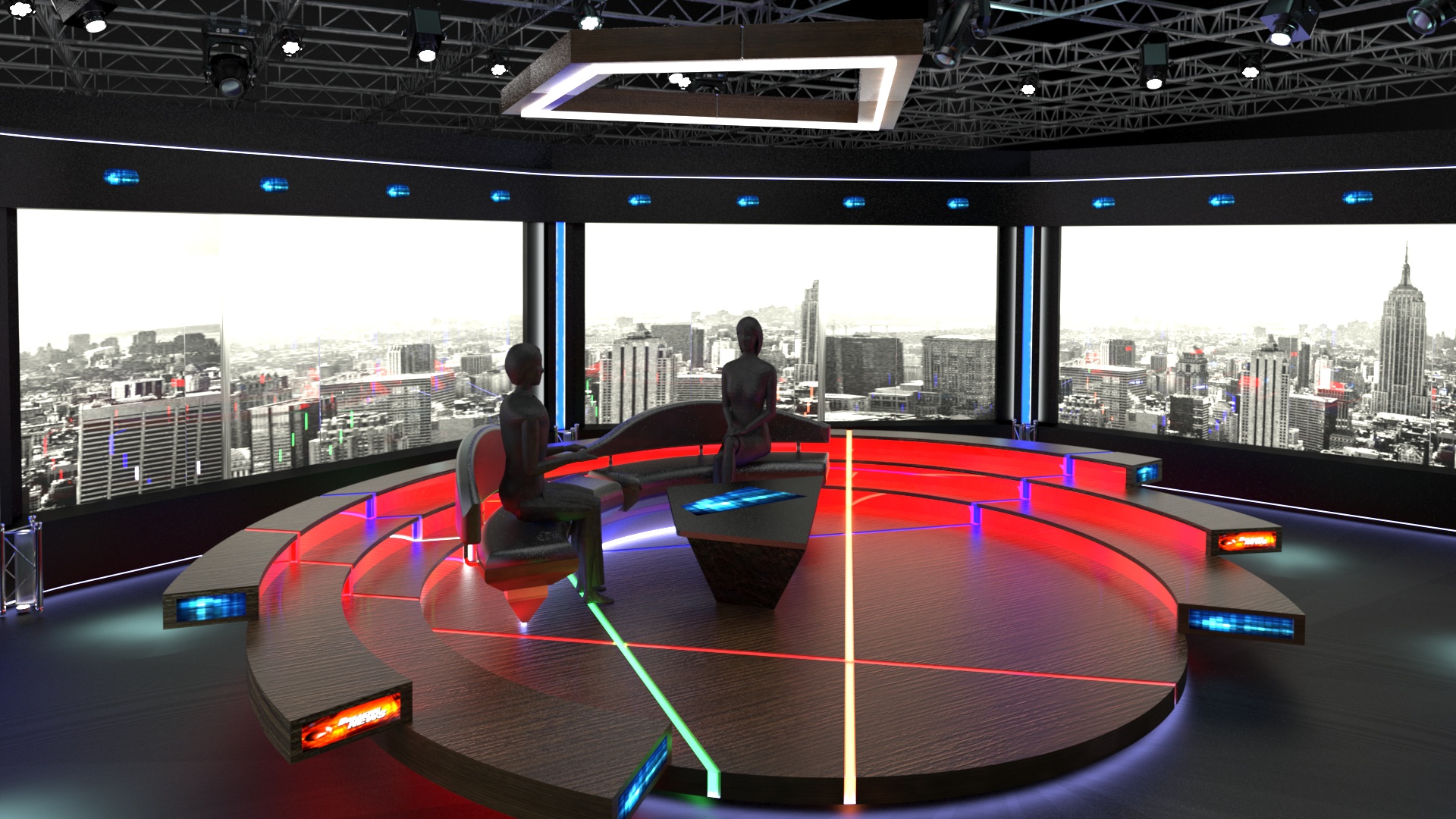 Virtual Tv Studio News Desk 2 by a3dDesign | 3DOcean