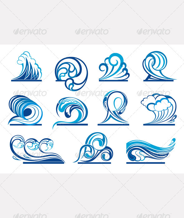Wave Symbols by ksyxa | GraphicRiver