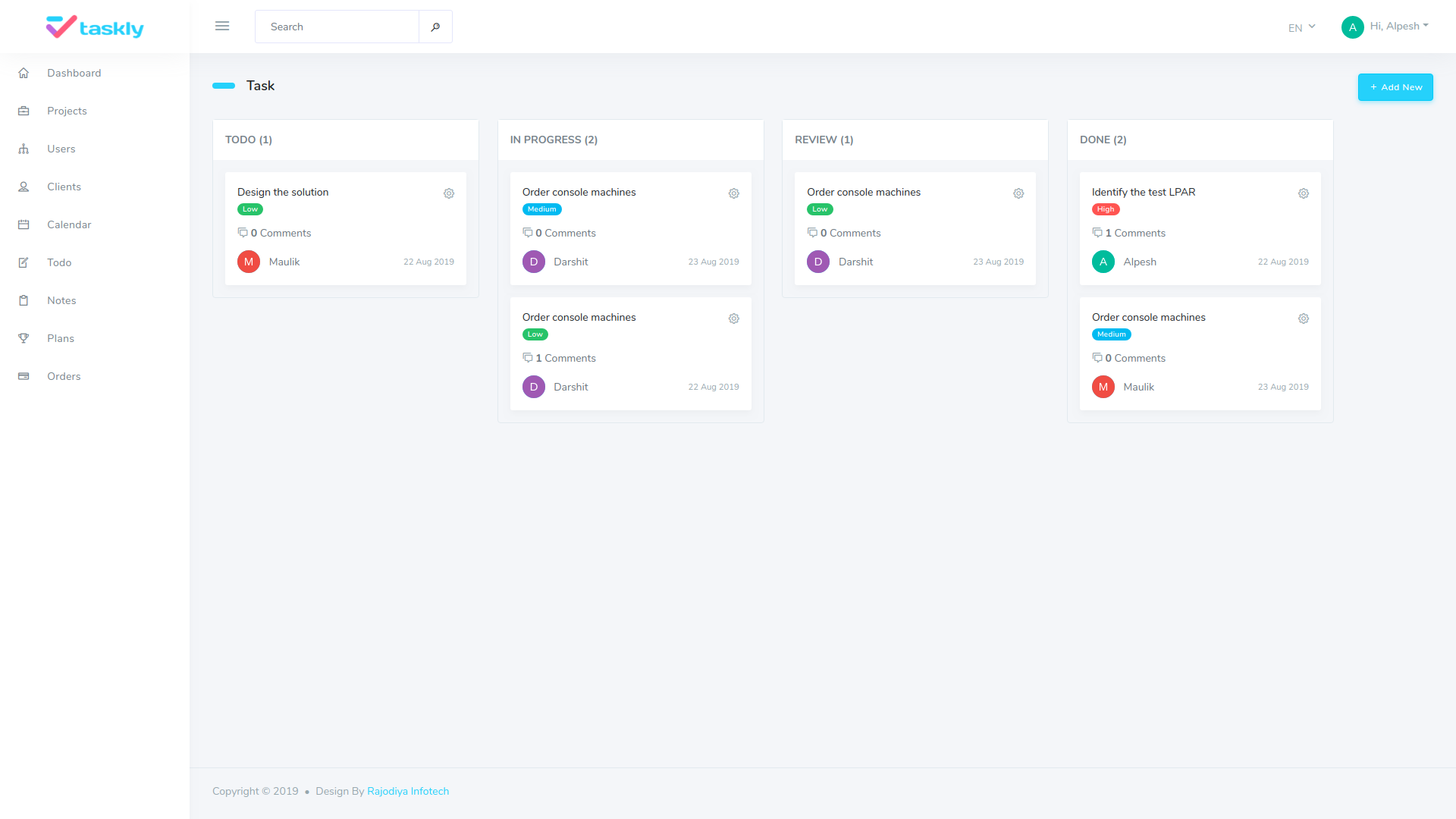 TASKLY SaaS – Project Management Tool by alpeshrajodiya | CodeCanyon