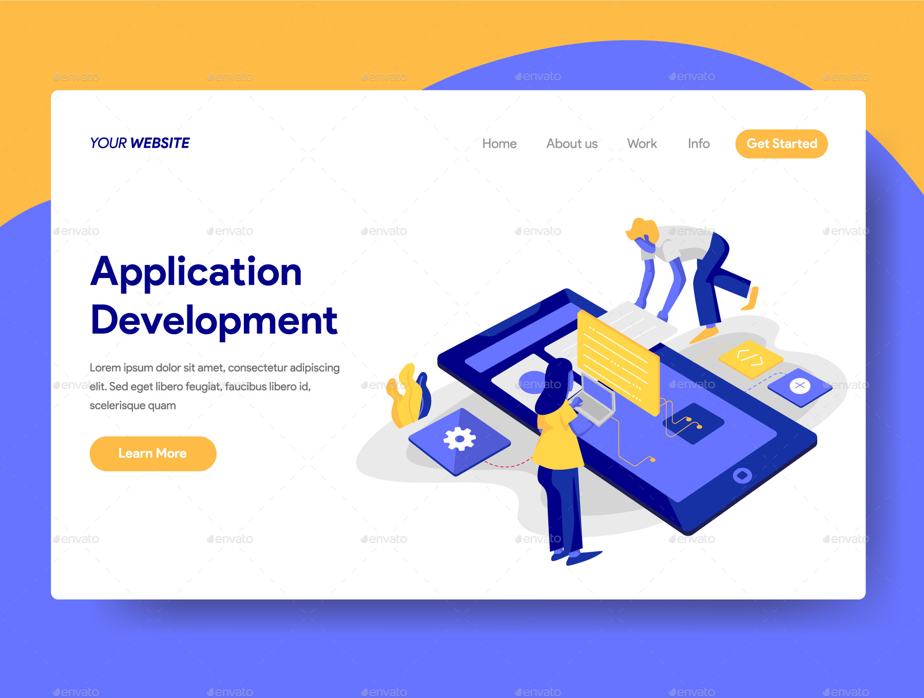 Business & Development illustration For Landing Page, Web Elements