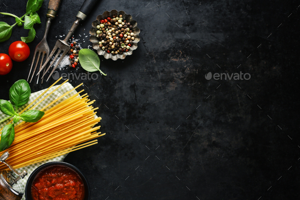 Italian food background with ingredients Stock Photo by kuban-kuban