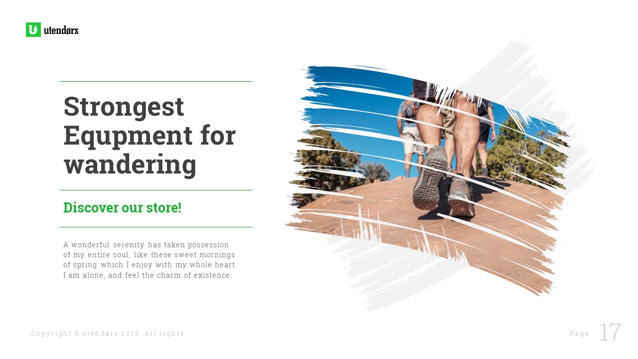 Utendors Outdoor Equipment PowerPoint Template, Presentation Templates