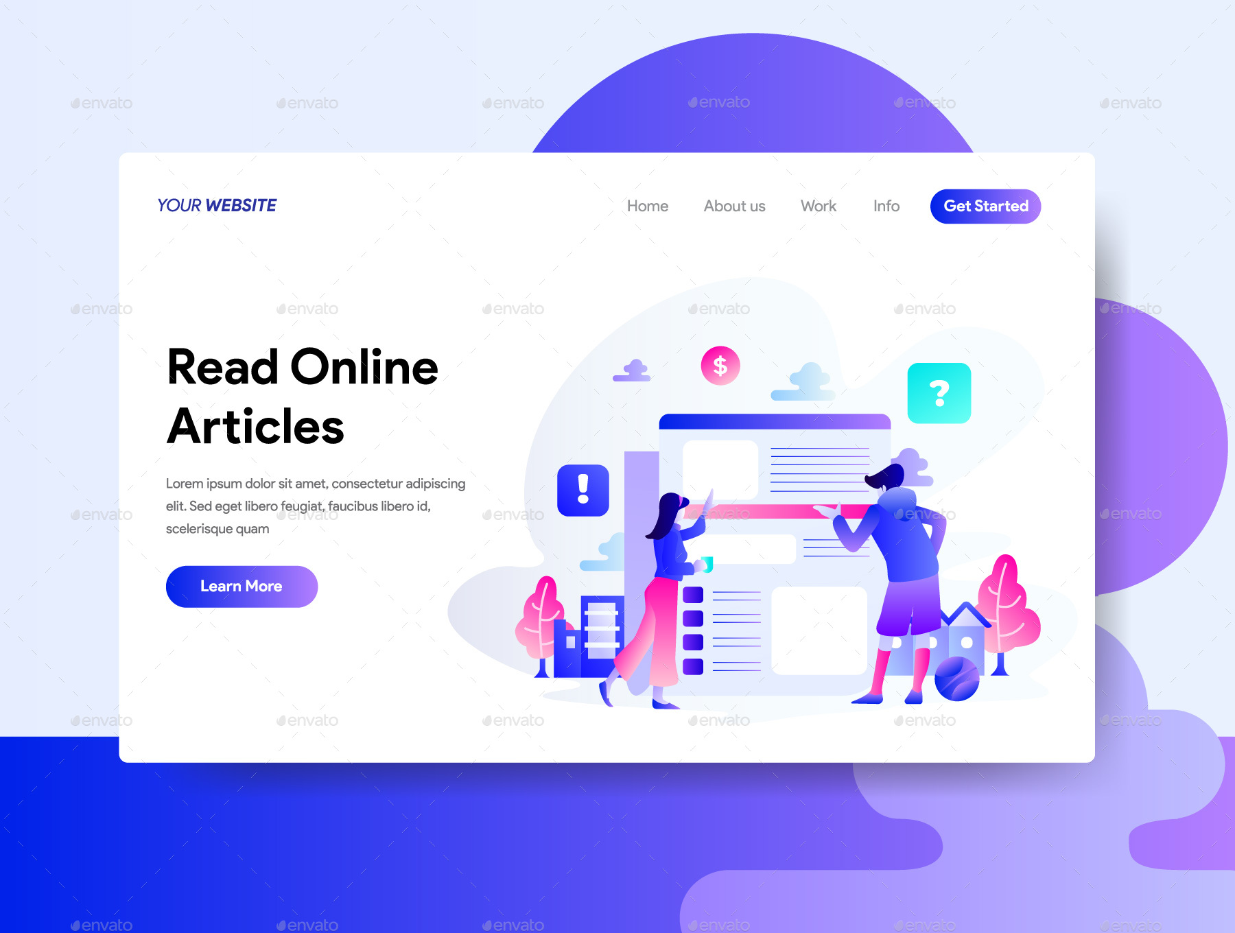 Website Pages Illustration for Landing Pages, Web Elements | GraphicRiver