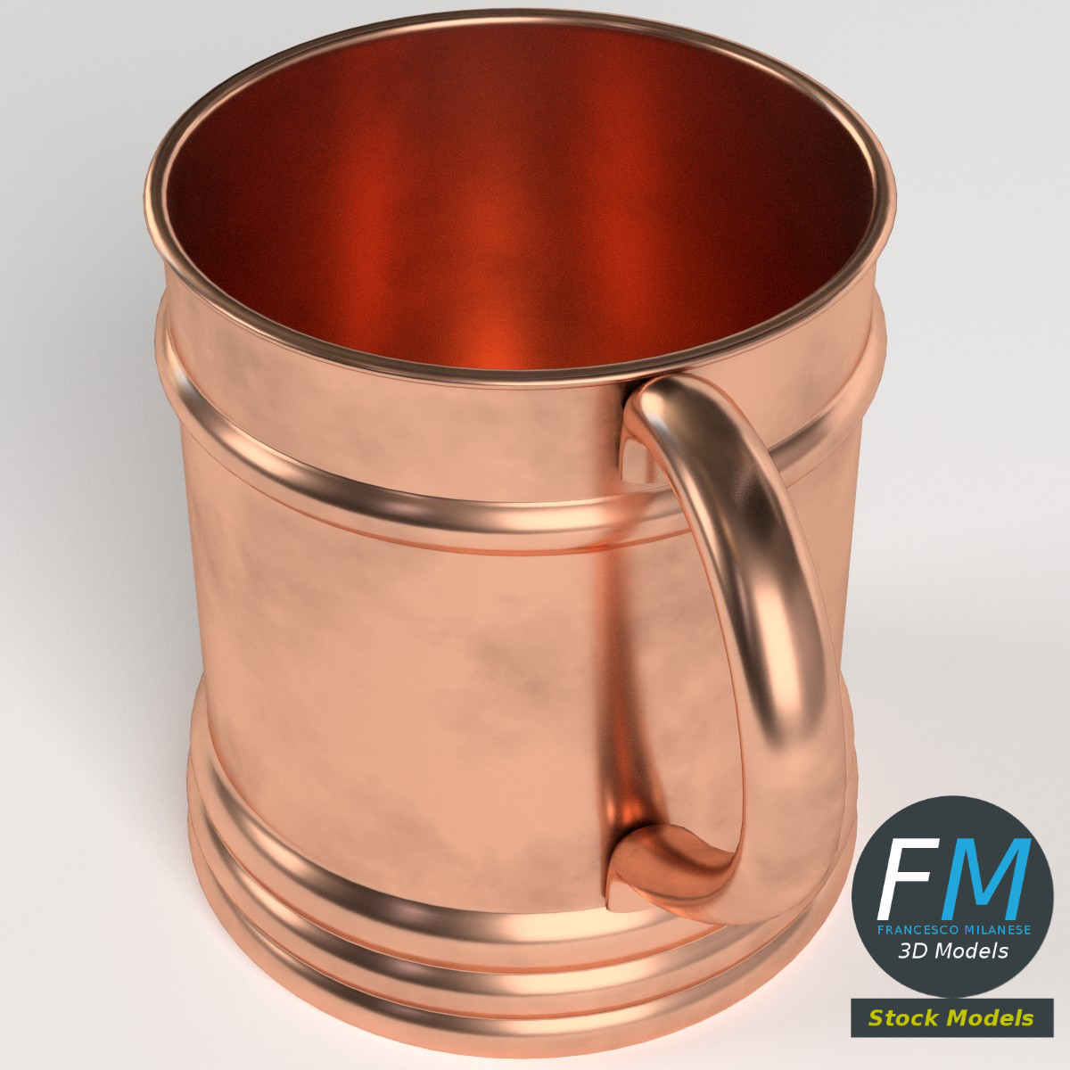 Pure copper tall tea cup by FrancescoMilanese85 | 3DOcean