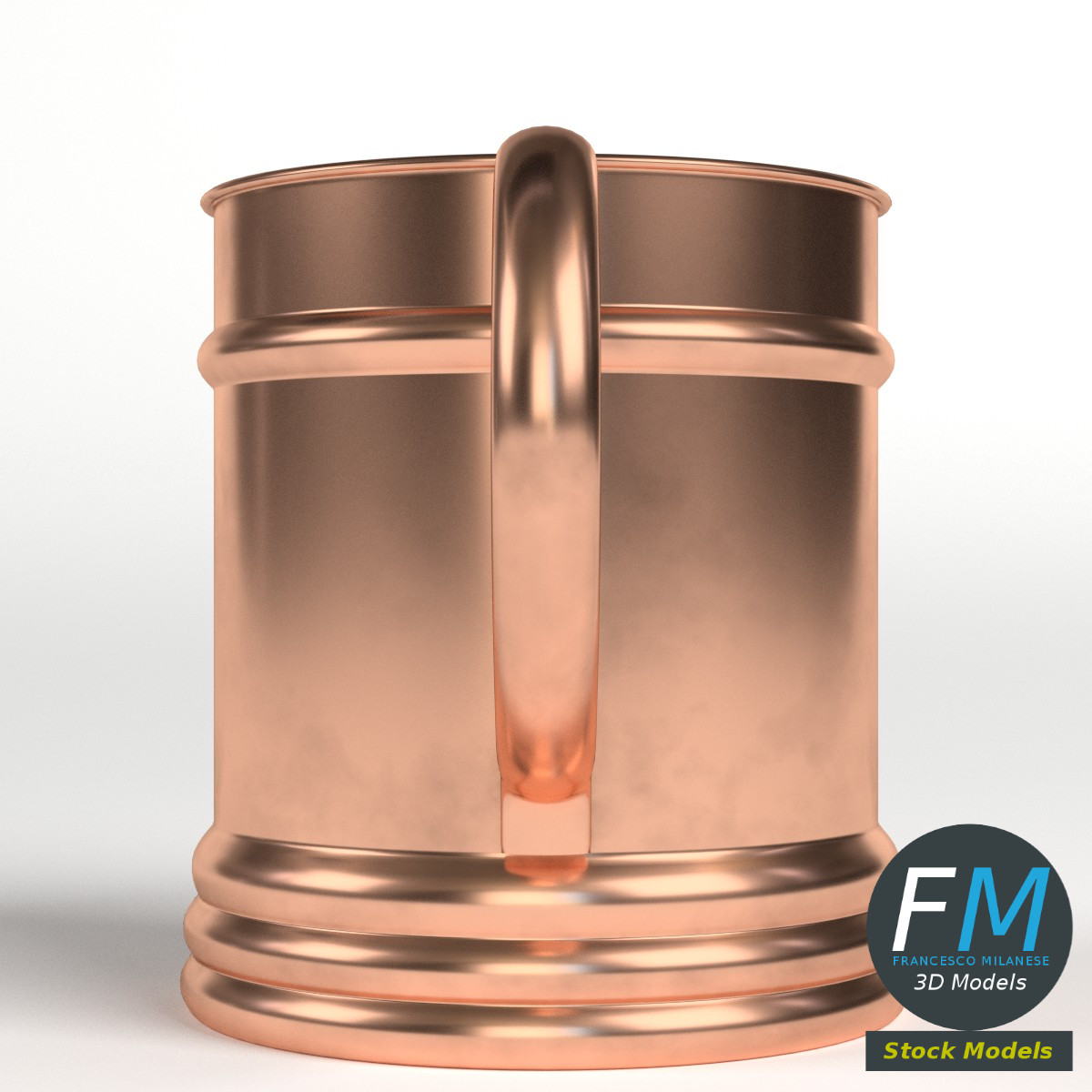 Pure copper tall tea cup by FrancescoMilanese85 | 3DOcean