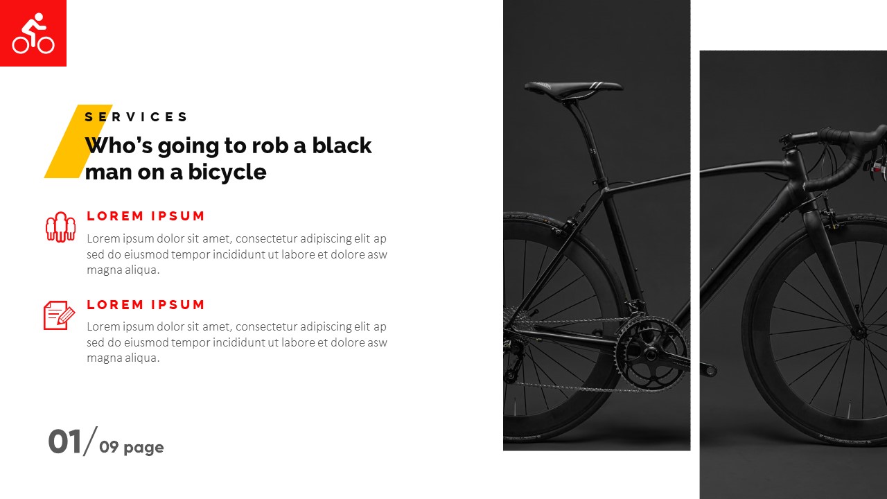 Goesh - Bicycle Sports Club Powerpoint Template, Presentation Templates