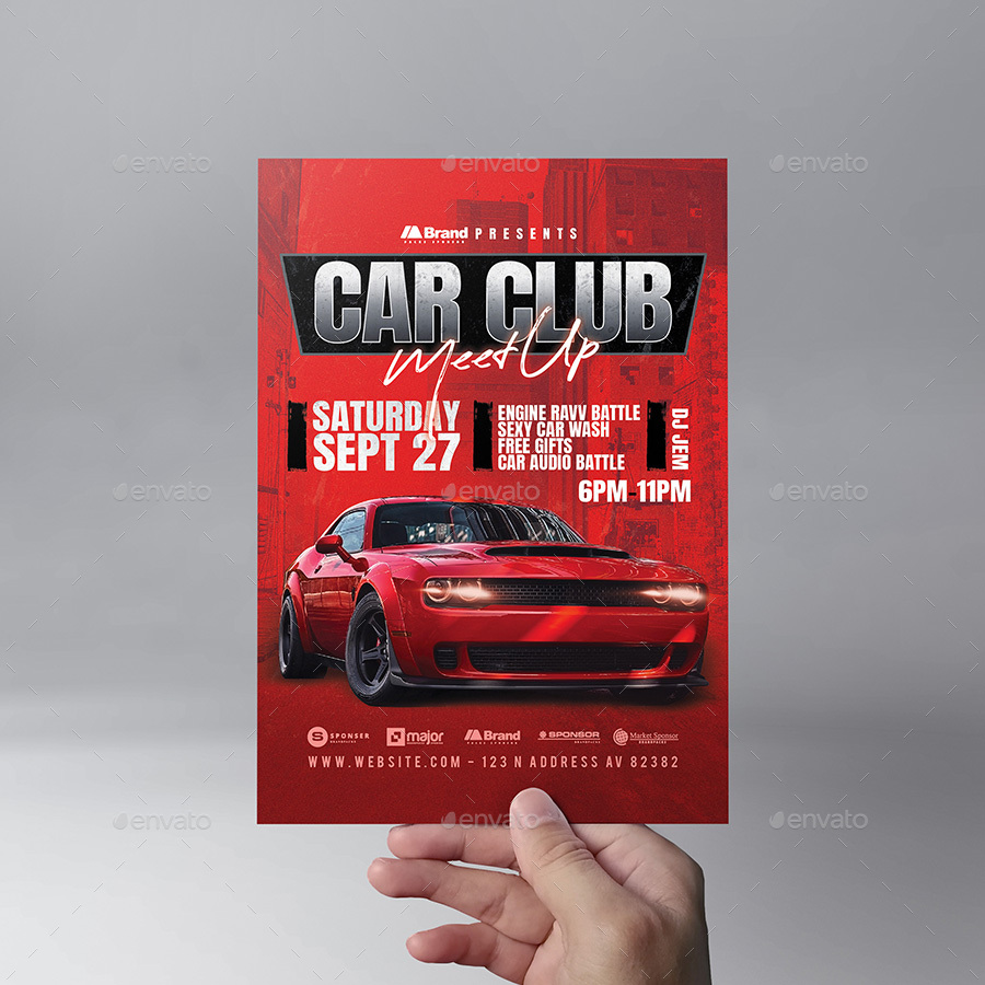 Car Club Flyer, Print Templates | GraphicRiver