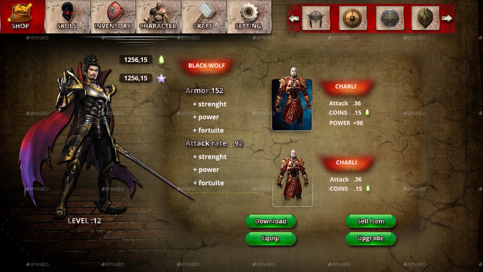 RPG-GAME UI TEMPLATE, Game Assets | GraphicRiver
