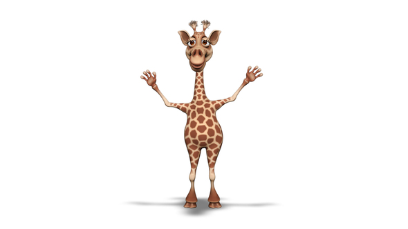 Giraffe 3D Character - Cartoon Greeting, Motion Graphics | VideoHive