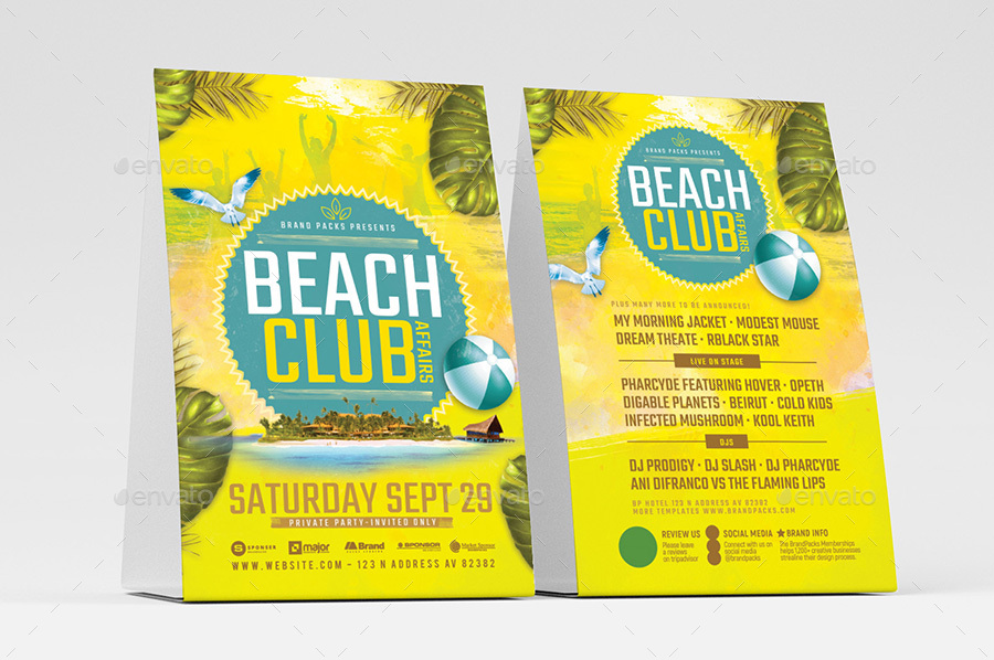Beach Club Flyer Template, Print Templates | GraphicRiver