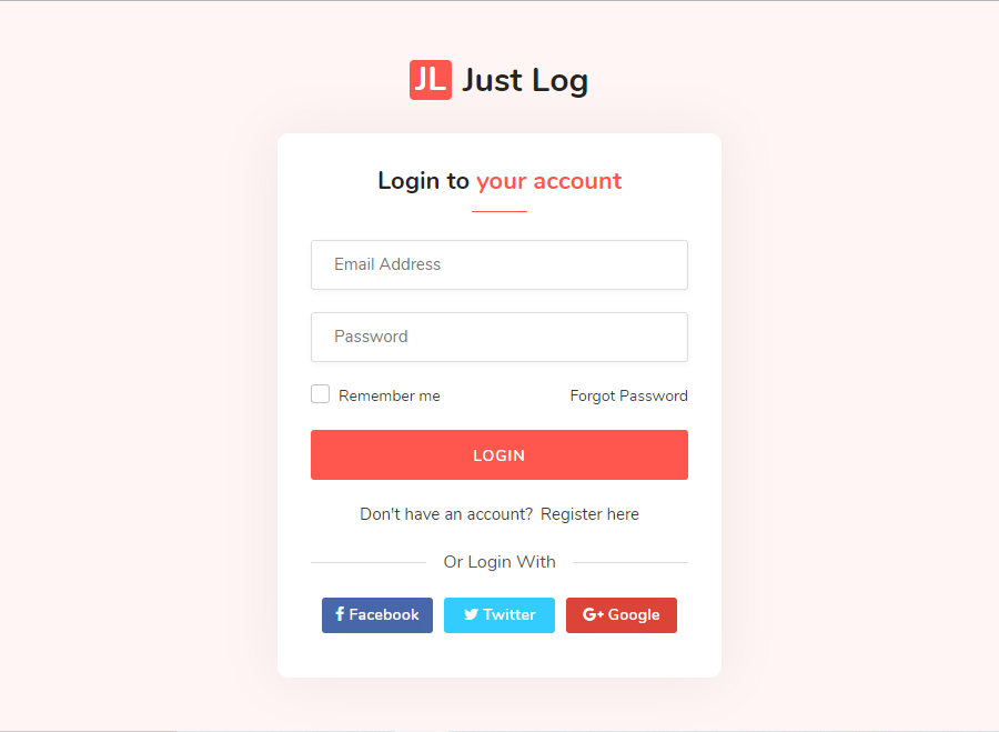 JustLog - Authentication HTML5 Templates by deep89webexpert | CodeCanyon