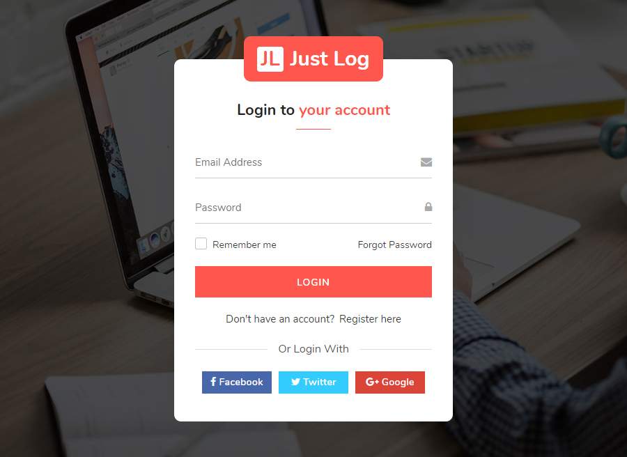 JustLog - Authentication HTML5 Templates by deep89webexpert | CodeCanyon