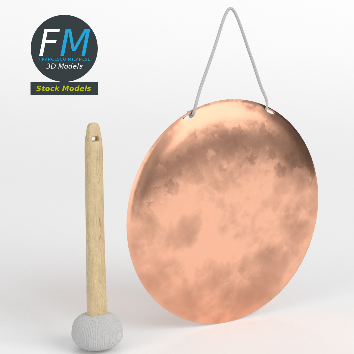 Chinese handheld gong by FrancescoMilanese85 | 3DOcean