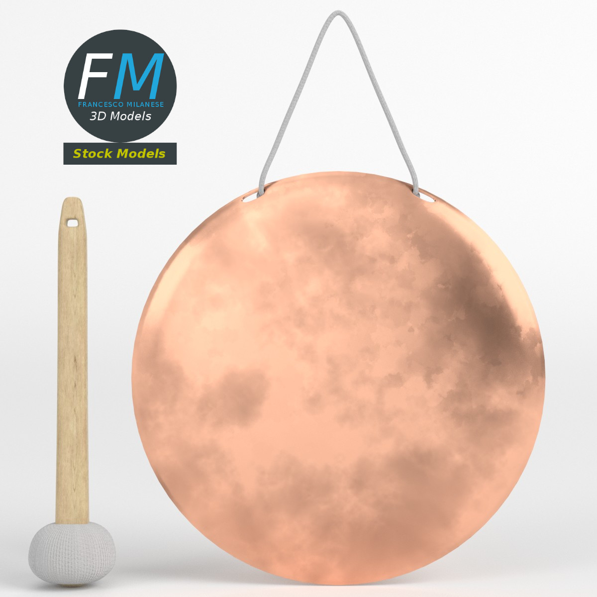 Chinese handheld gong by FrancescoMilanese85 | 3DOcean