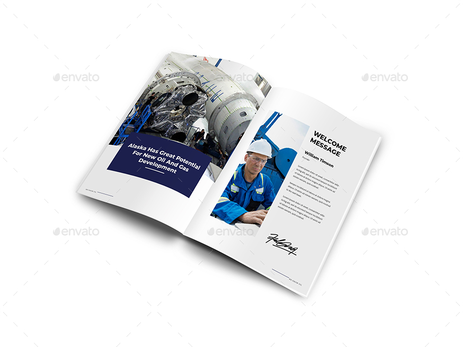 Oil & Gas A4 Brochure Template, Print Templates | GraphicRiver