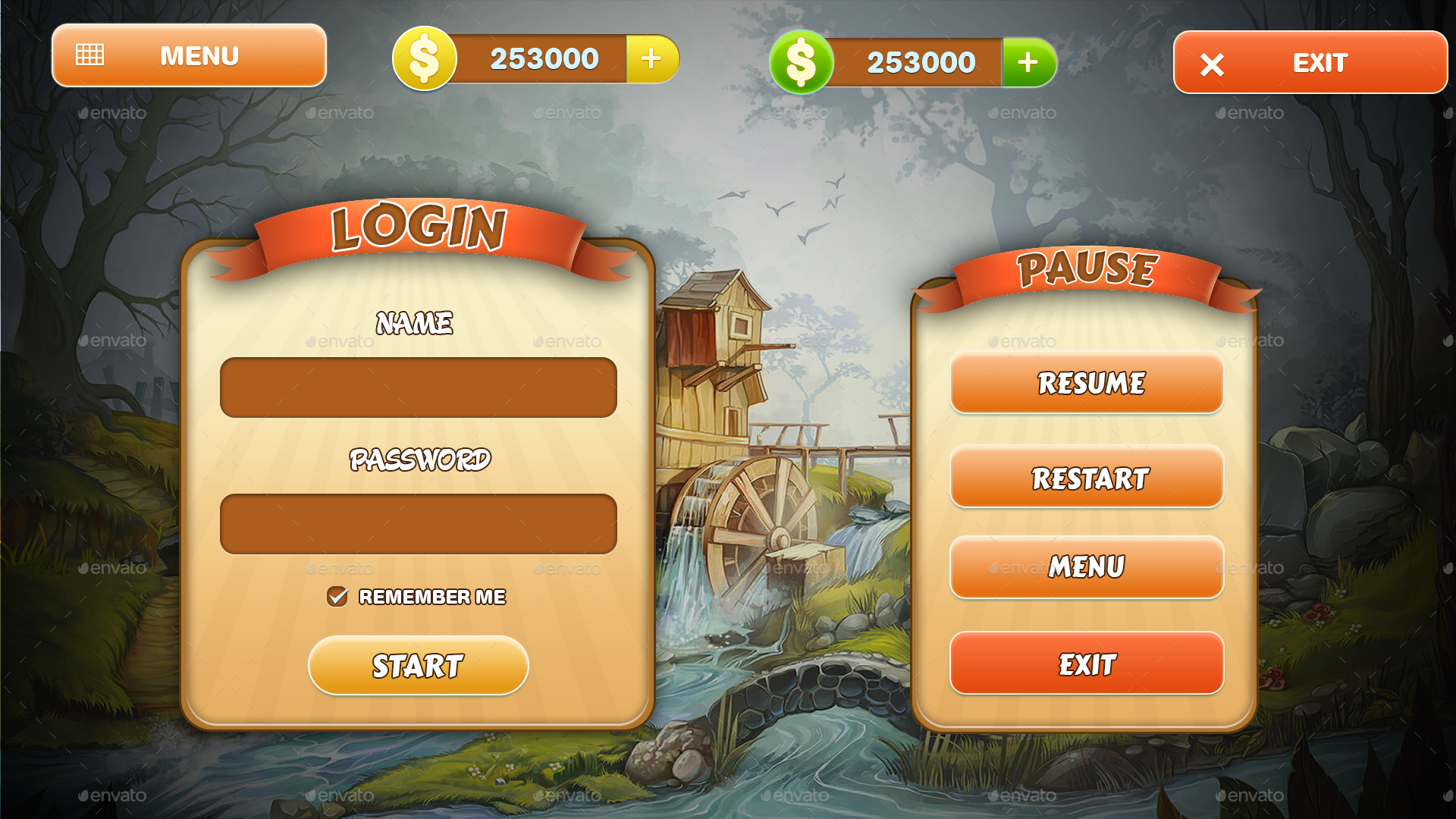 Cartoon GUI Pack, Game Assets | GraphicRiver