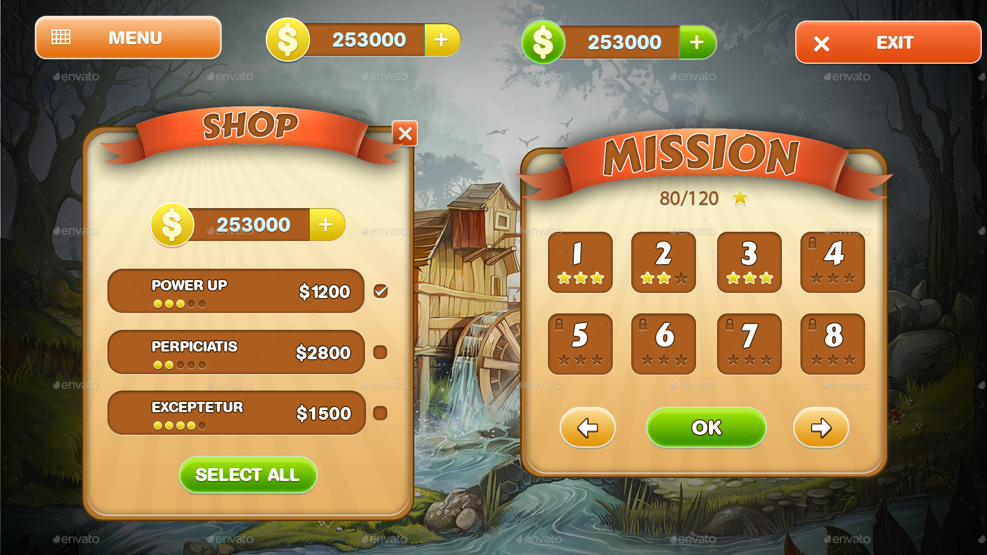 Cartoon GUI Pack, Game Assets | GraphicRiver