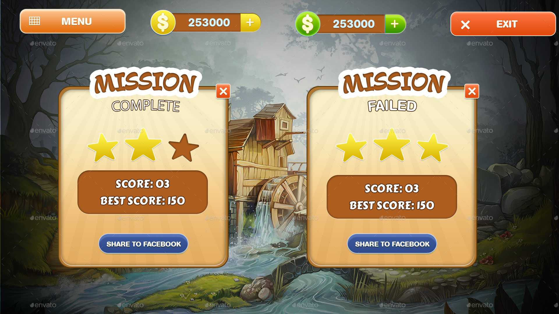 Cartoon GUI Pack, Game Assets | GraphicRiver