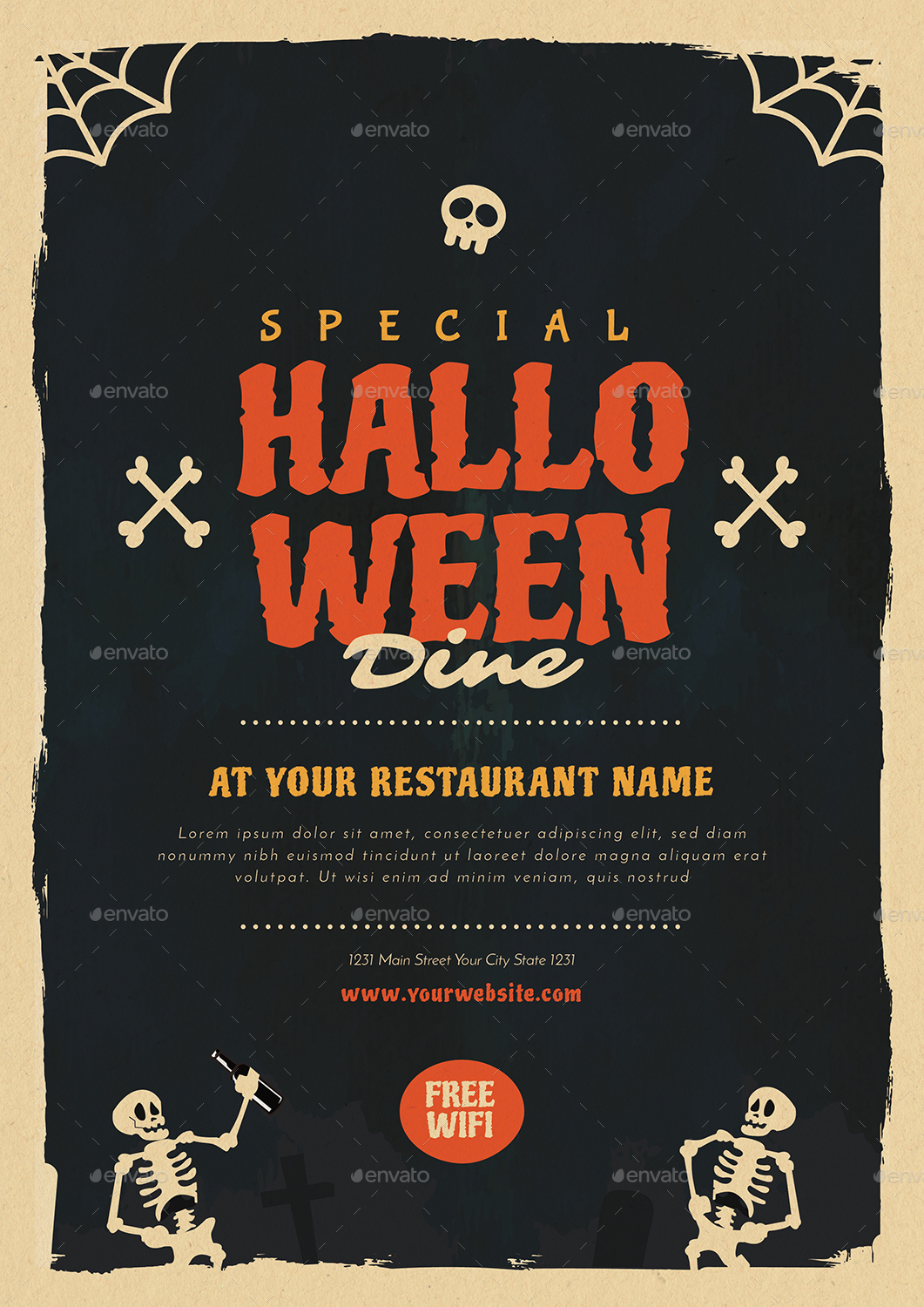 Special Halloween Dine Menus, Print Templates | GraphicRiver