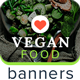 Vegan Food Delivery Ad Banners, Web Elements | GraphicRiver