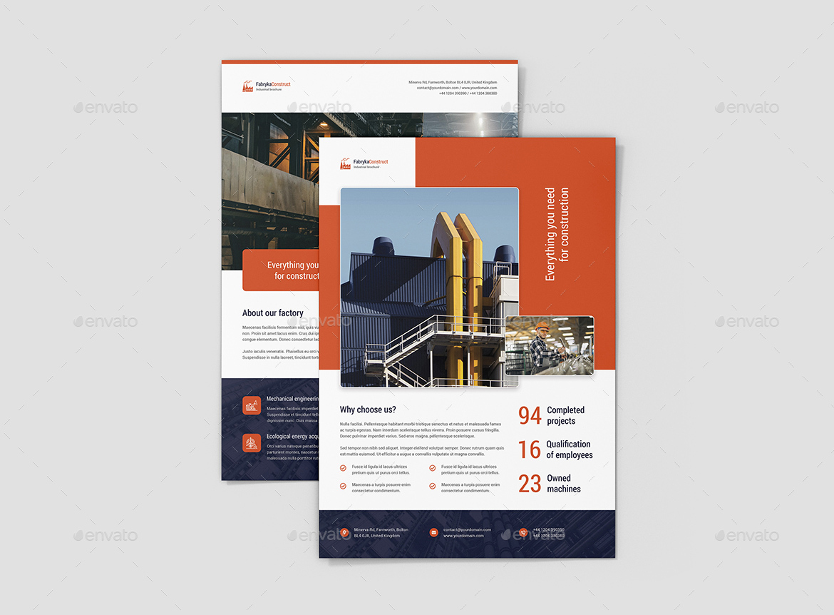 Factory – Brochures Bundle Print Templates 5 in 1, Print Templates