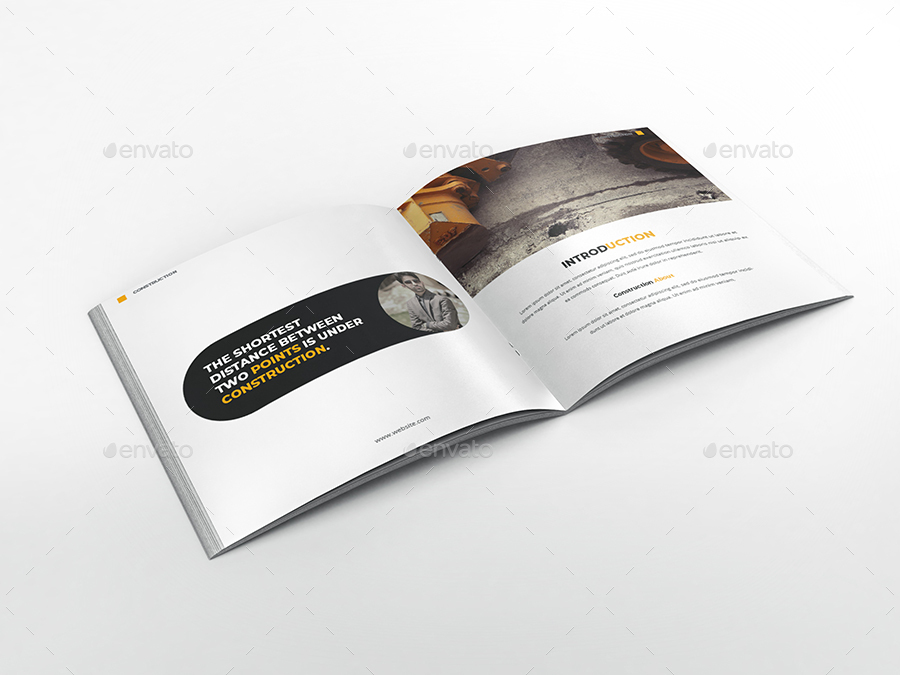 Construction Square Brochure Template, Print Templates | GraphicRiver