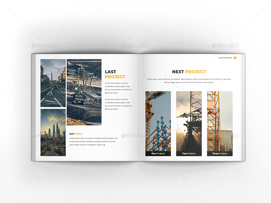 Construction Square Brochure Template, Print Templates | GraphicRiver