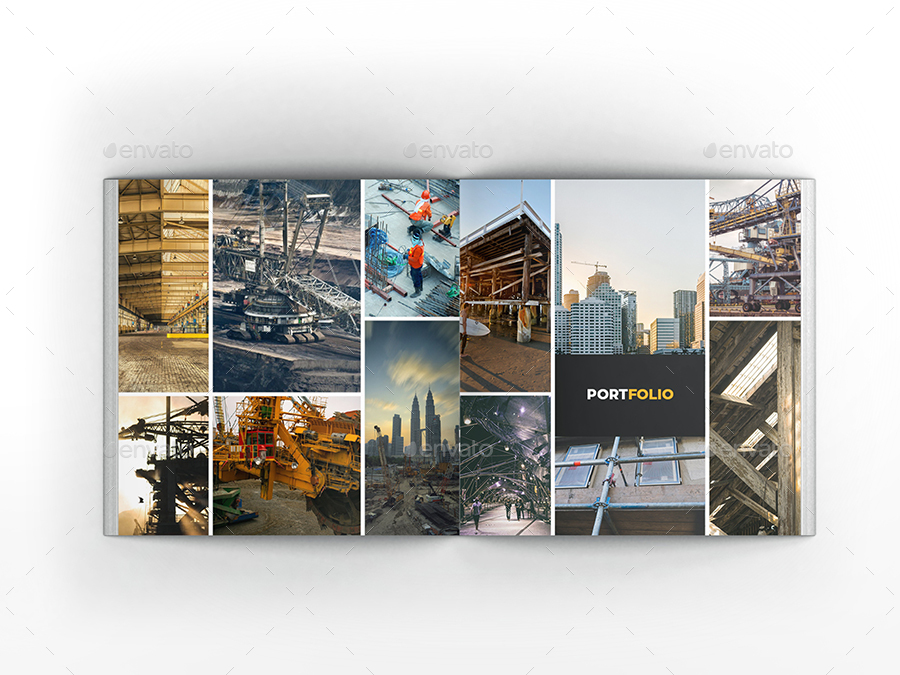 Construction Square Brochure Template, Print Templates | GraphicRiver