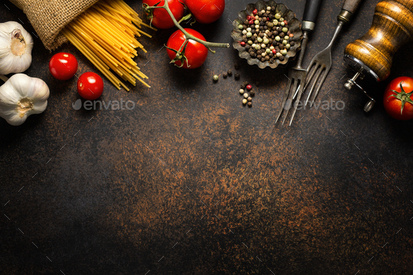 Italian food background with ingredients Stock Photo by kuban-kuban