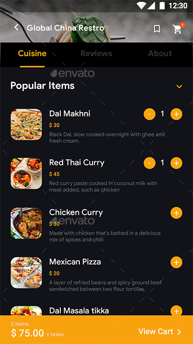 A Complete Pack of 3 High-Quality Food UI Kits| Multi-Restaurant, Food ...